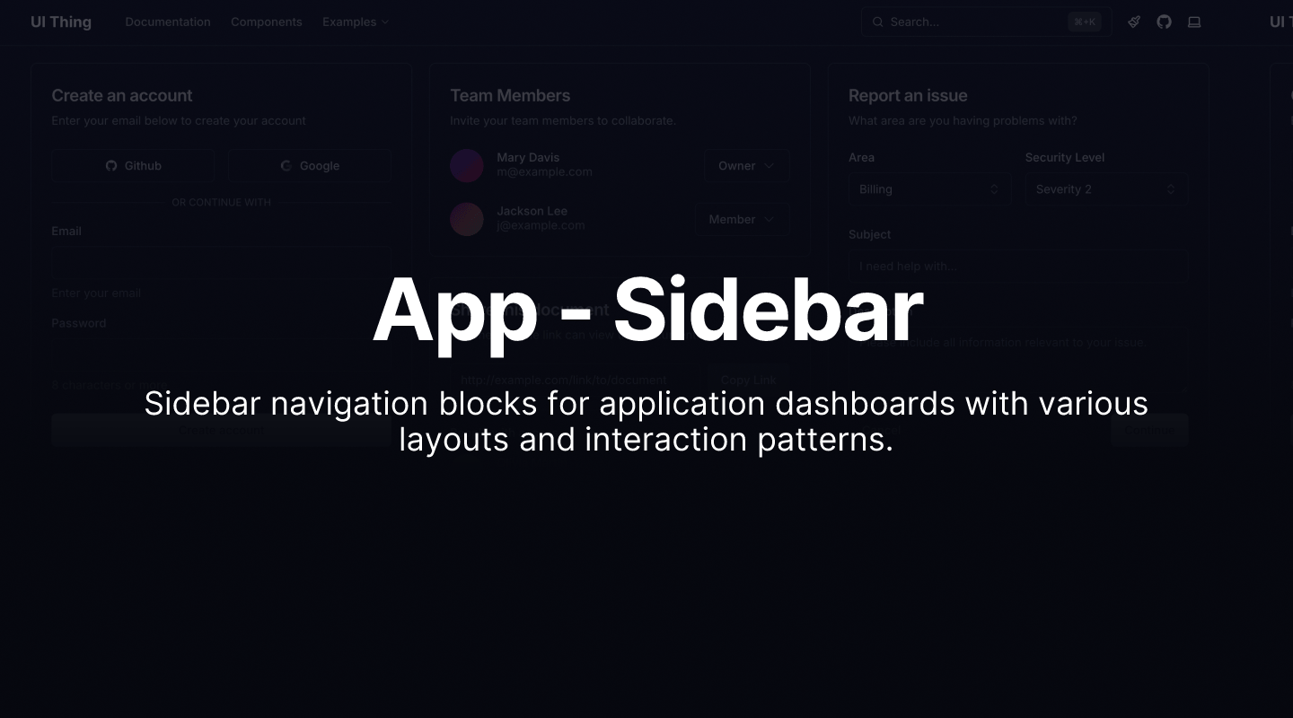 App - Sidebar | UI Thing