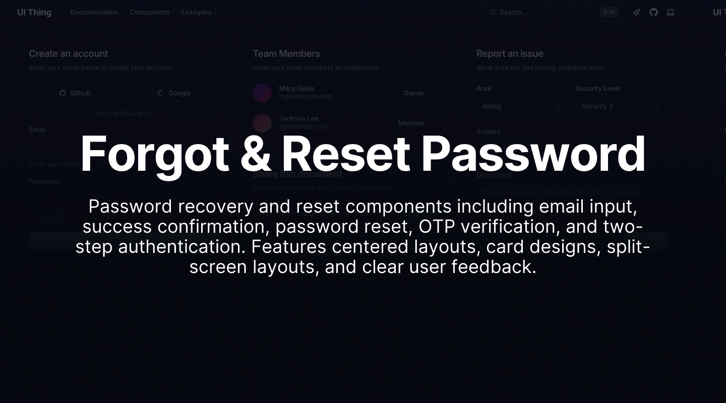 Forgot & Reset Password | UI Thing