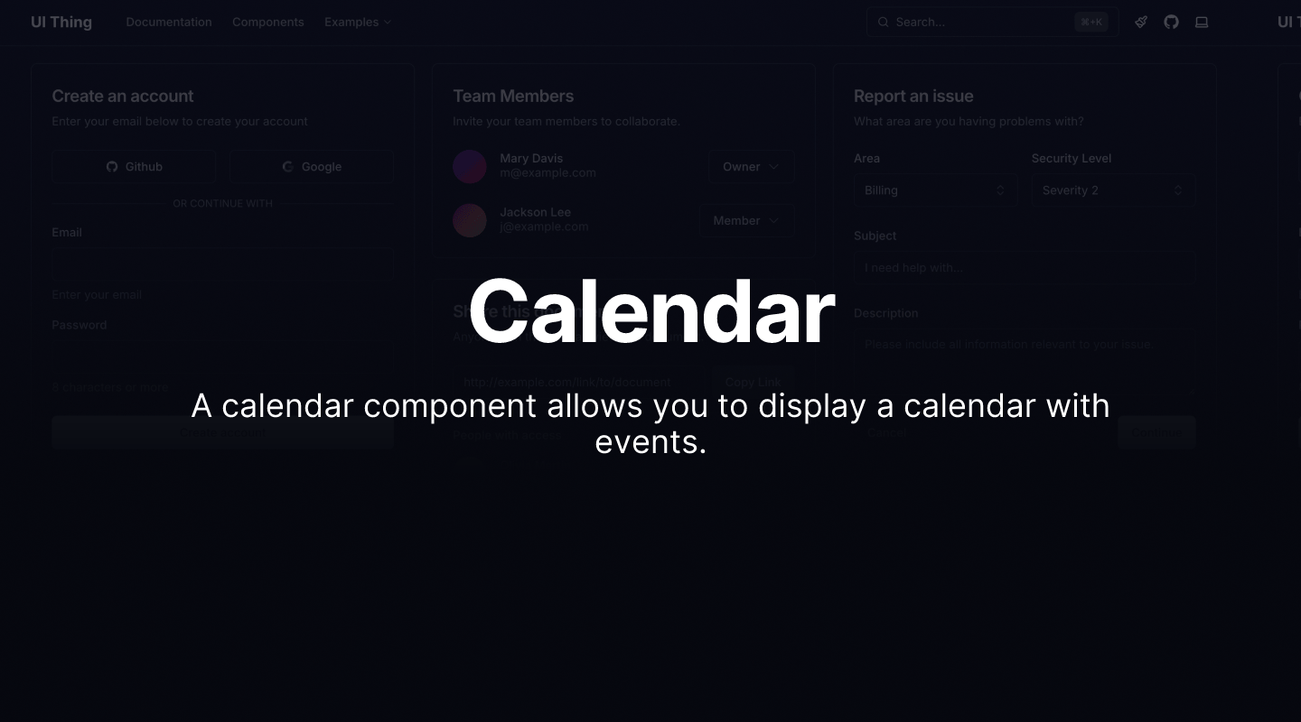Calendar | UI Thing