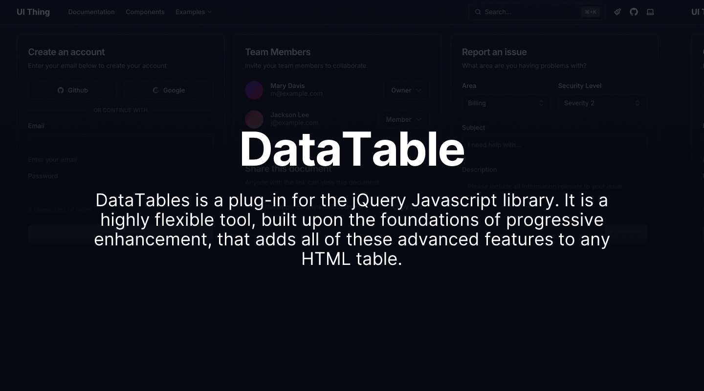 DataTable | UI Thing