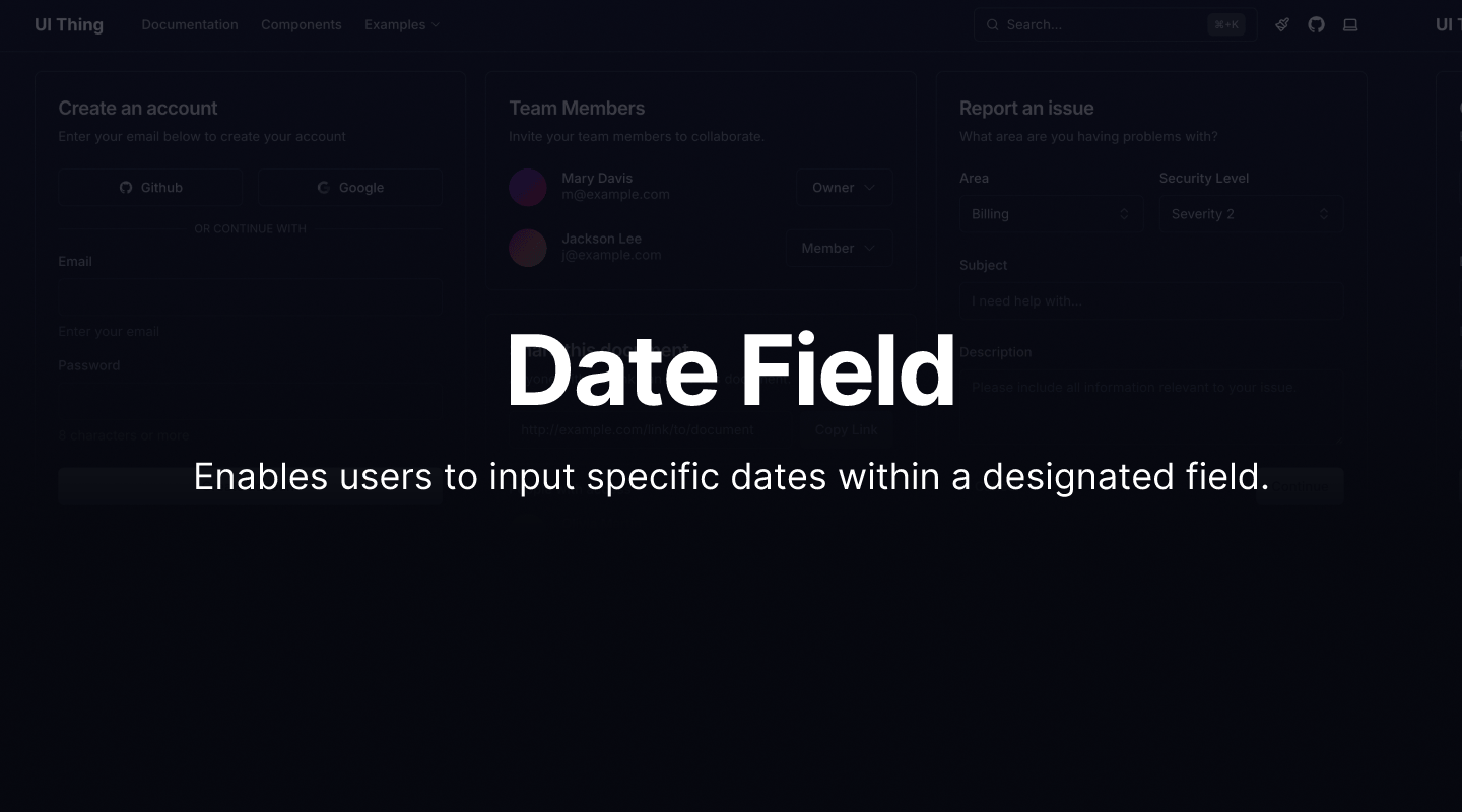Date Field | UI Thing
