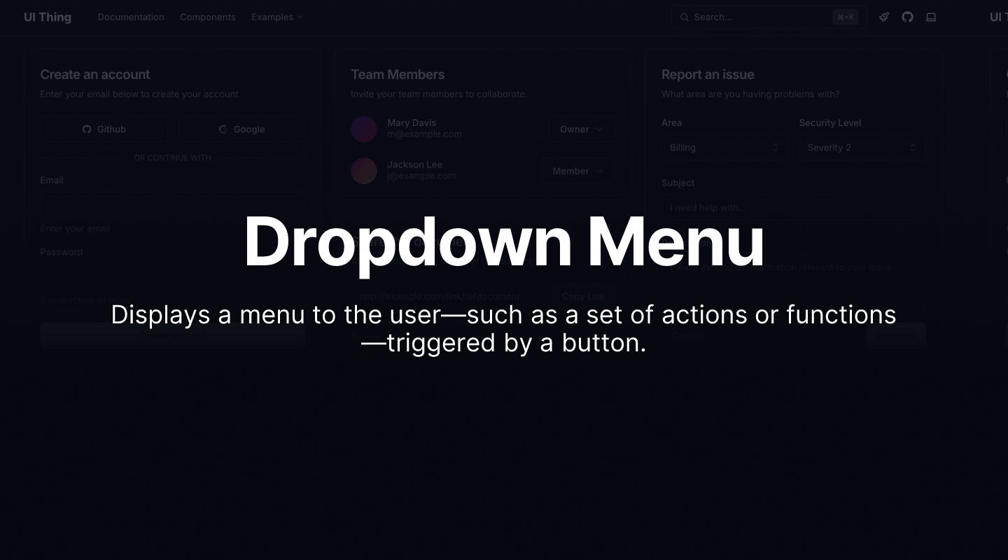 Dropdown Menu | UI Thing