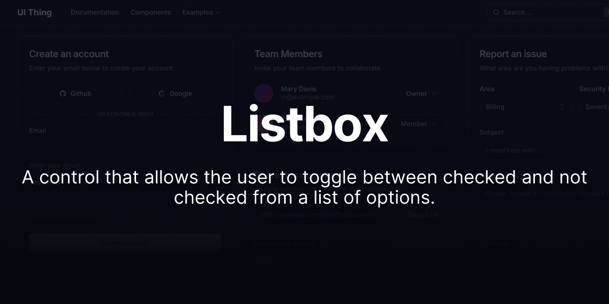 Listbox | UI Thing Listbox | UI Thing