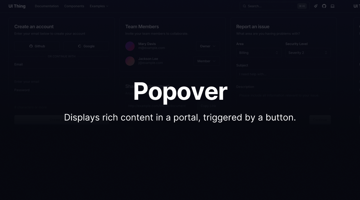 Popover | UI Thing