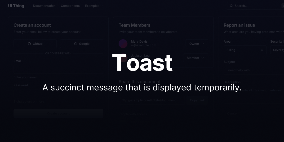Toast | UI Thing Toast | UI Thing