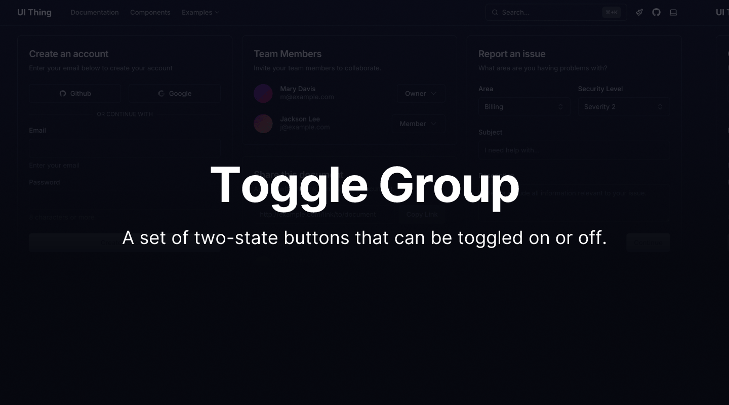 Toggle Group | UI Thing