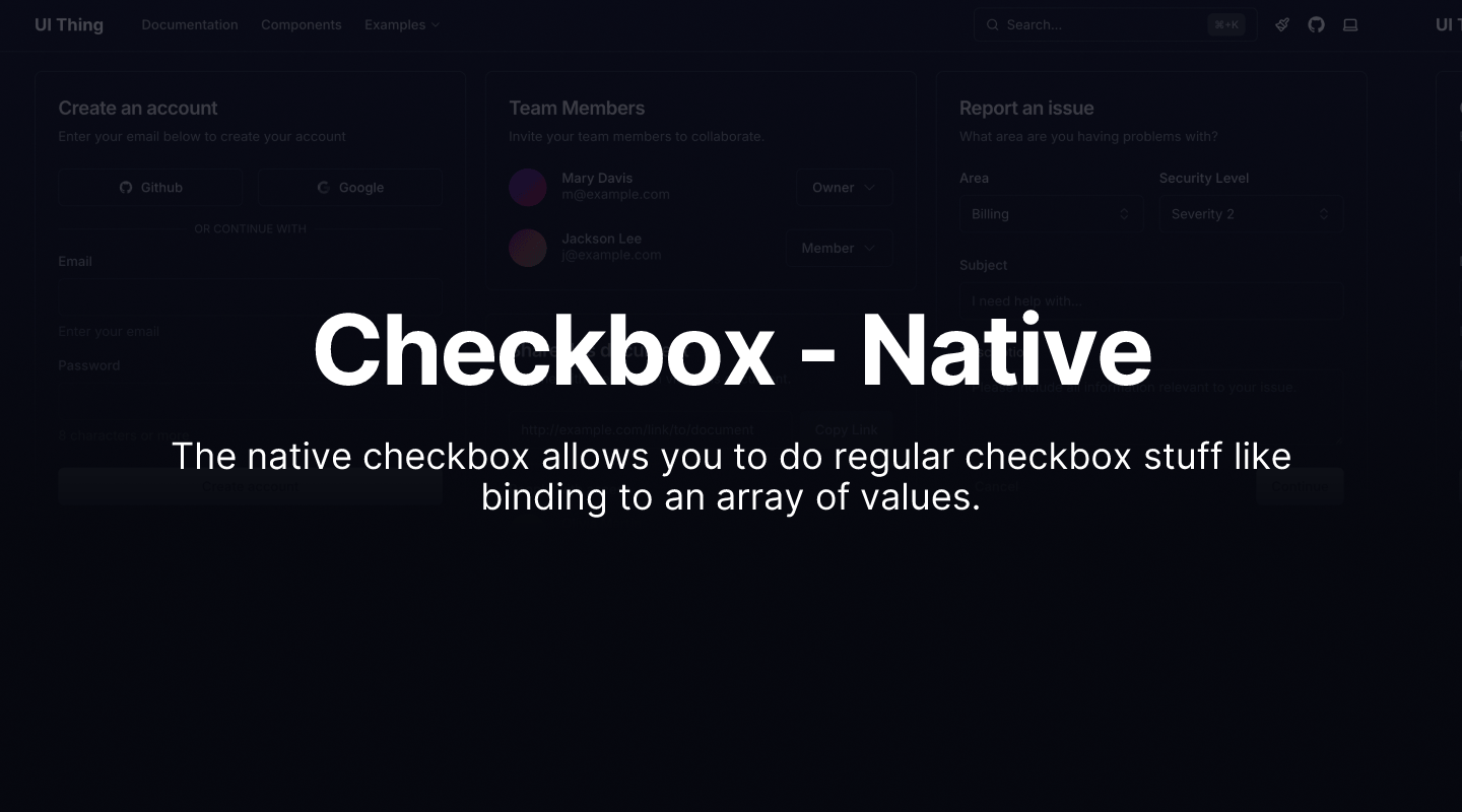 Checkbox - Native | UI Thing