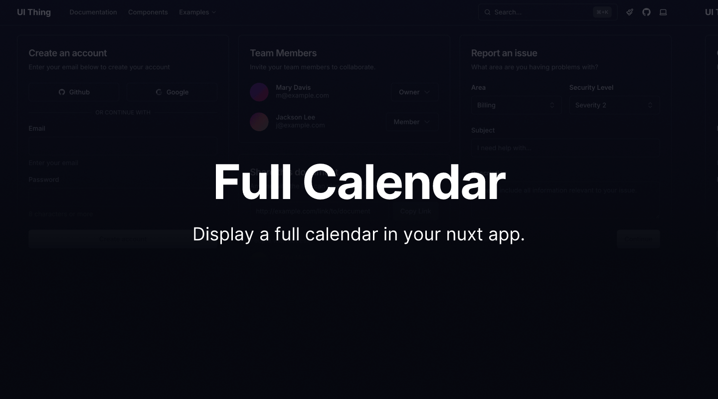 Full Calendar | UI Thing